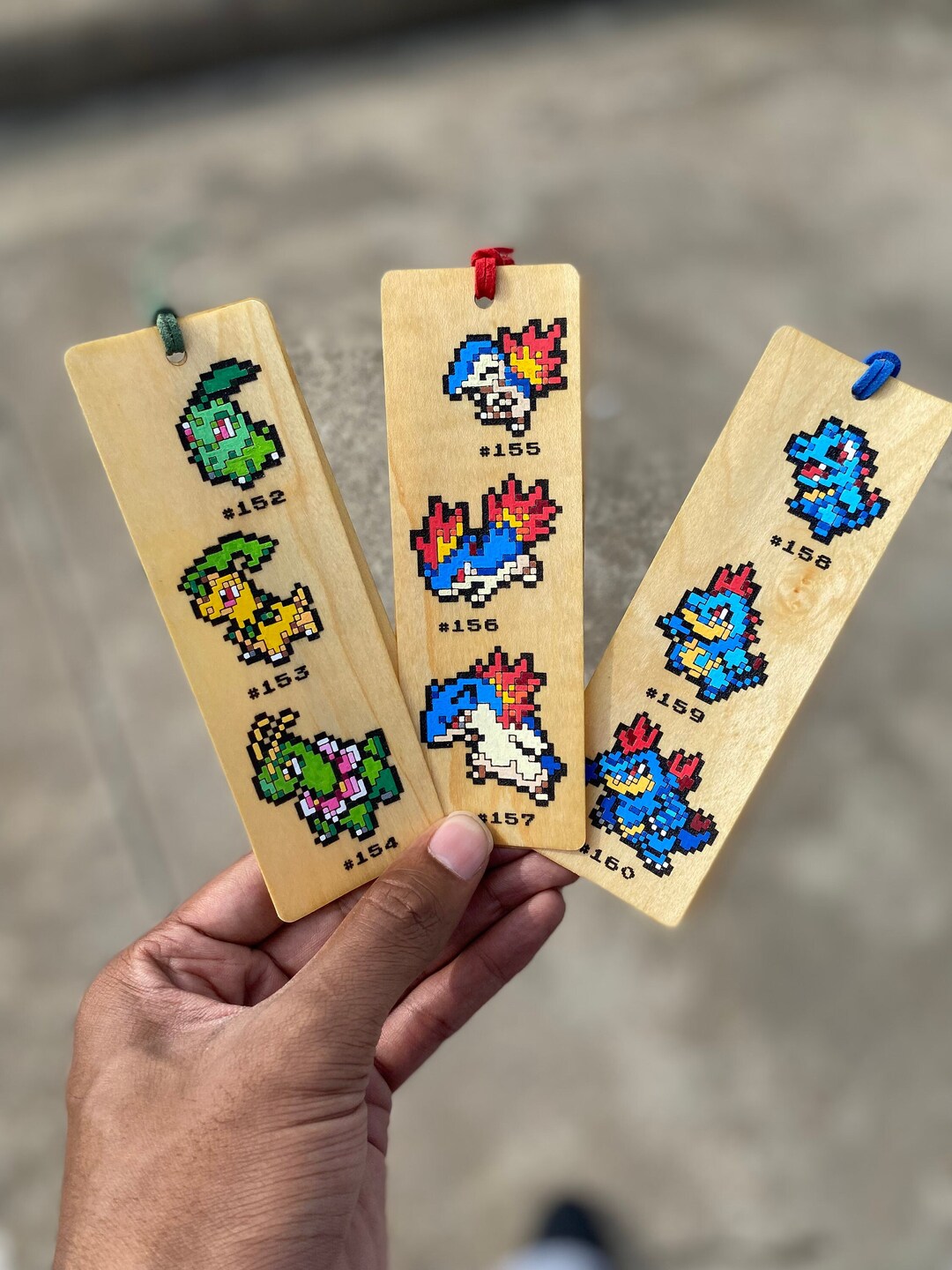 8 Bit Johto Starters Pokemon Engraved Bookmark - Etsy