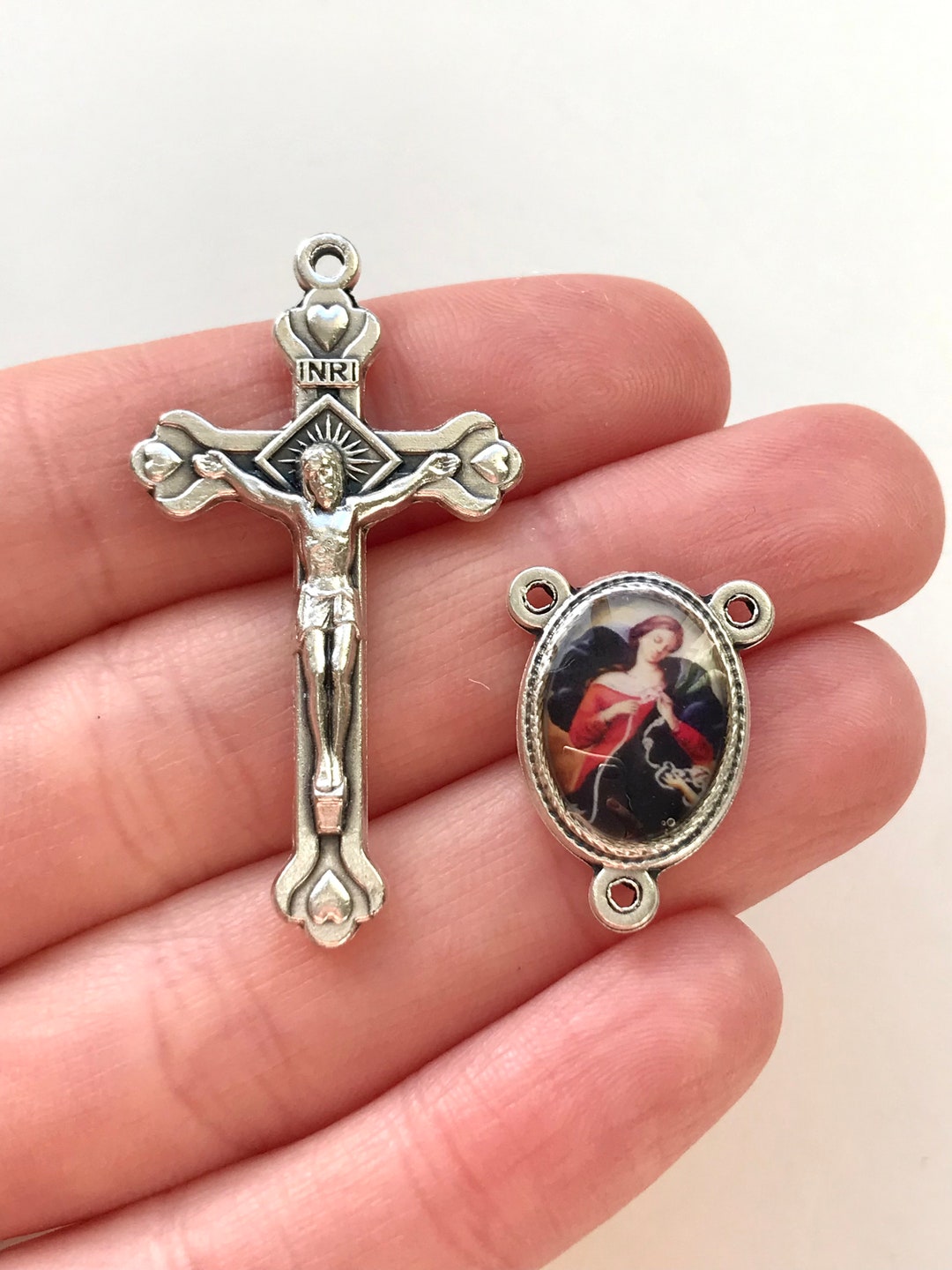 Rosary Set. Our Lady Undoer of Knots Rosary Centre. Crucifix With ...