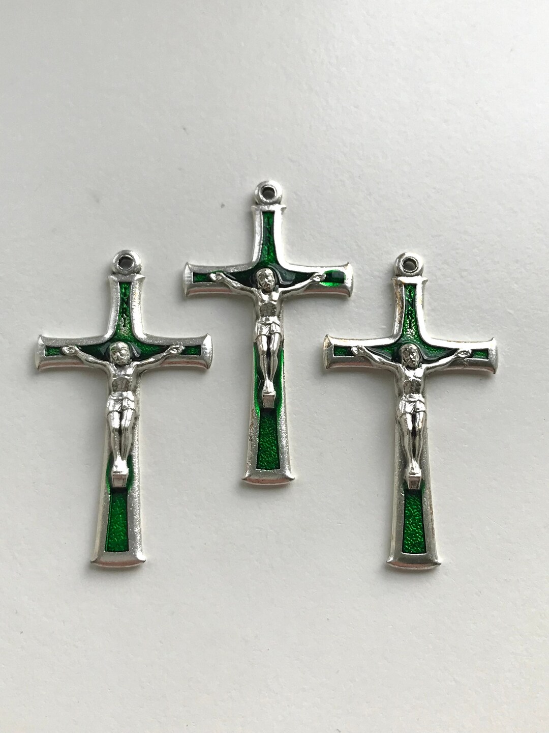 Set of 3 Catholic Crucifixes. Crucifix Lot. Rosary Making Supplies ...