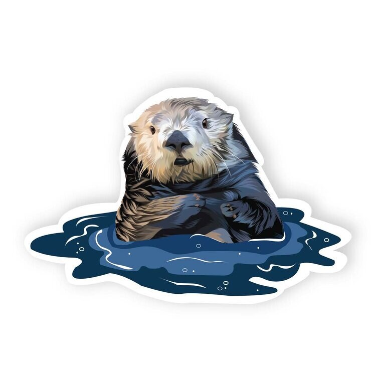 Sea Otter Laptop Sticker - Etsy