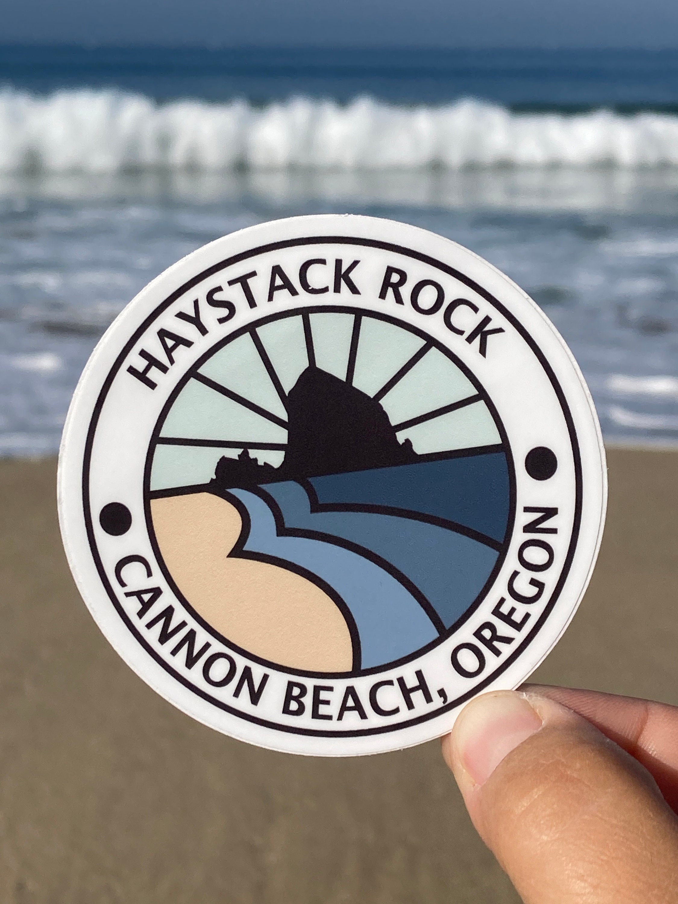 Haystack Rock Cannon Beach Sunset Waterproof UV Protected Sticker - Etsy