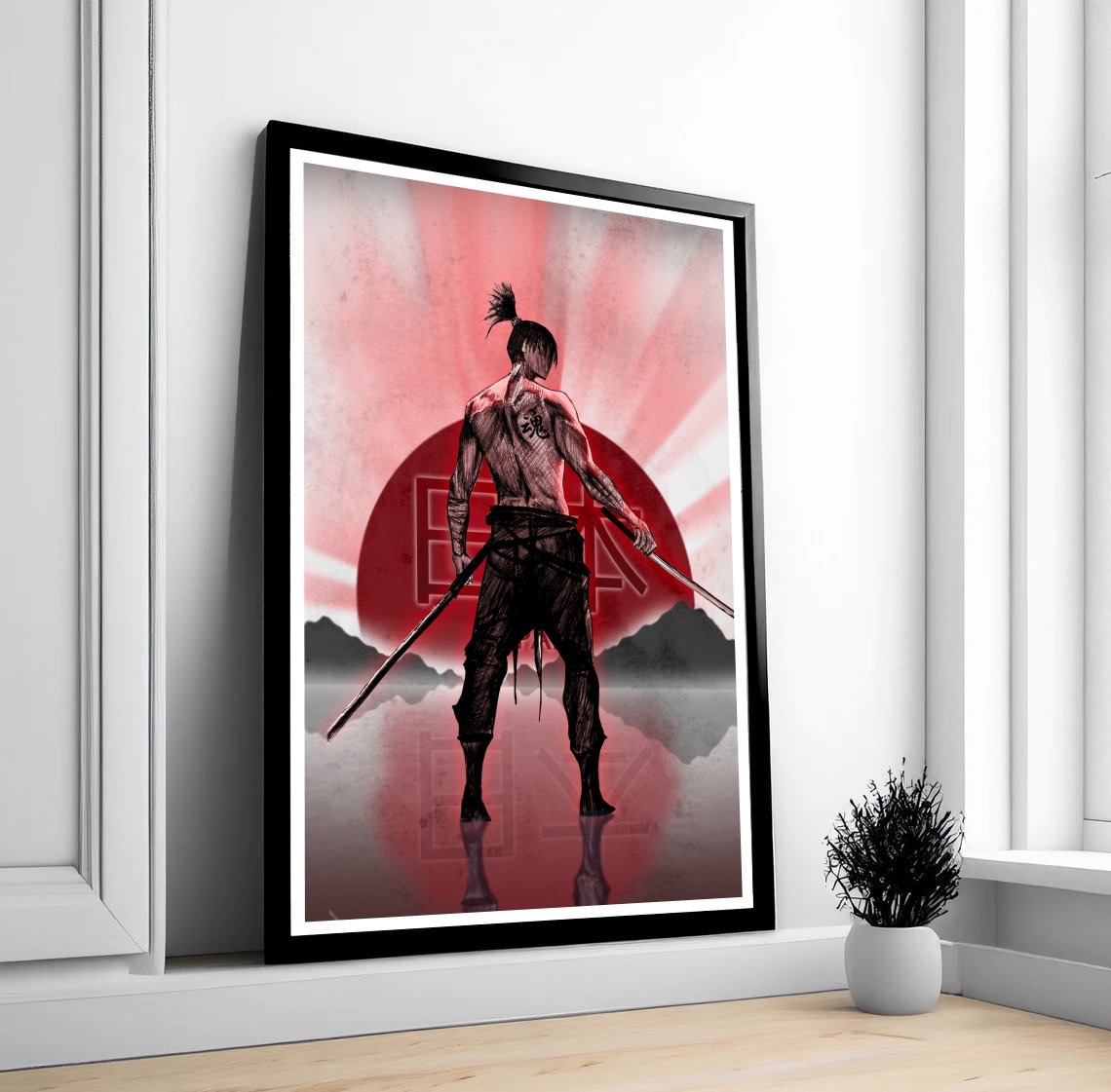 Japanese Rising Sun Poster - Handmade & Digital Compositon at A3-4 - Etsy