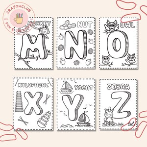 ABC Alphabet Coloring Pages Preschool Activity Kindergarten - Etsy