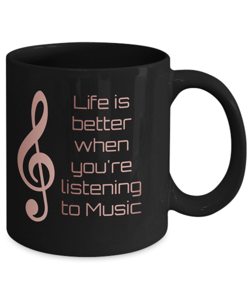 Coffee Cups, Black Coffee Mug, Music Related Gifts for Women, Music ...