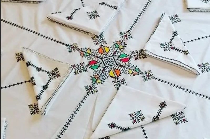 Moroccan Traditional Circular Tablecloth With 12 Napkins - Etsy