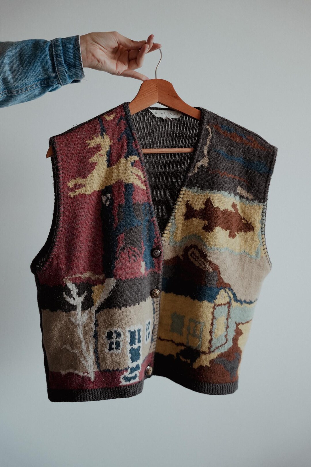 Vintage Unique Cottagecore Alpaca Wool Blend Vest Cozy and Stylish ...