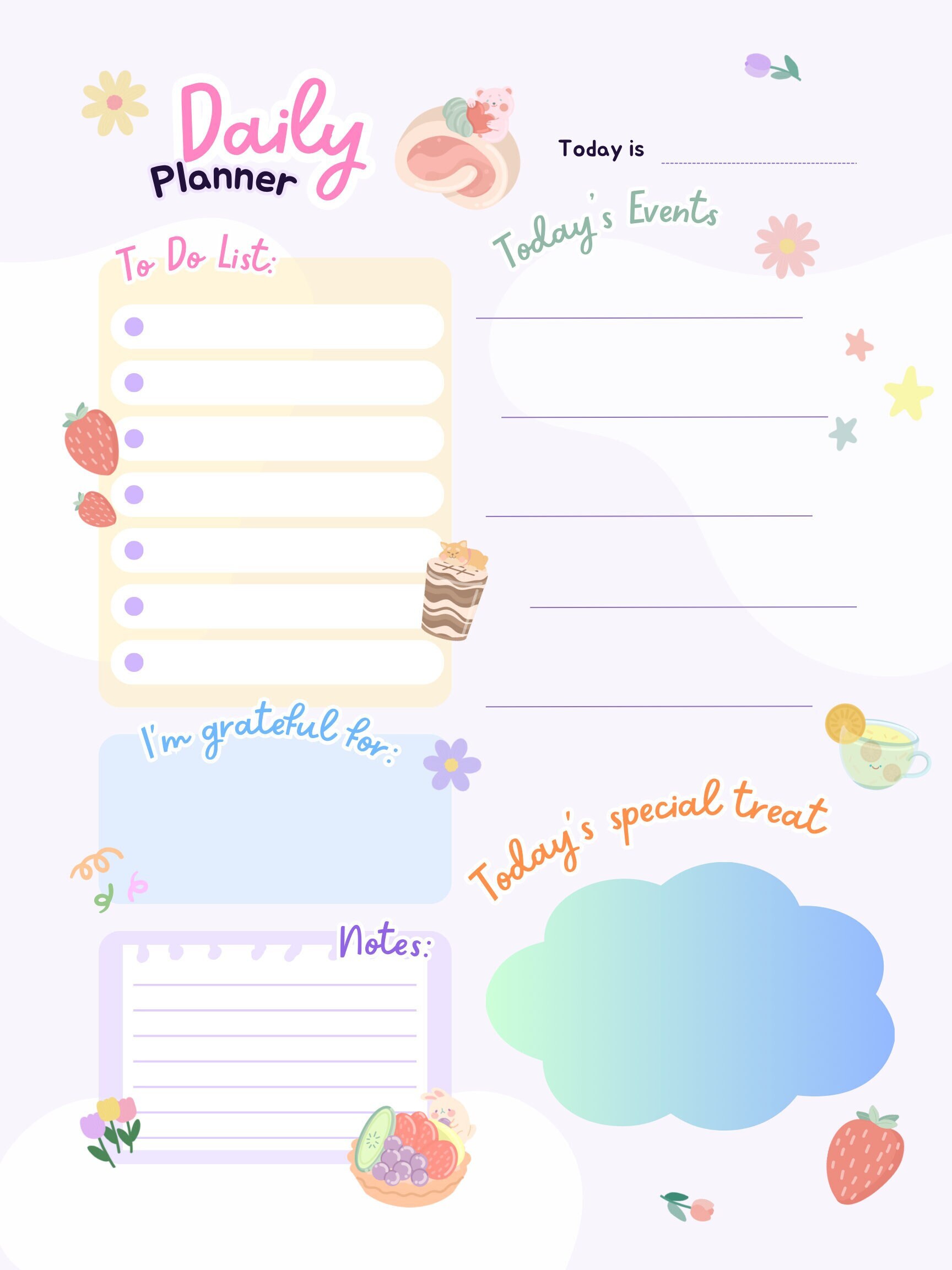 Printable Daily Planer - Etsy