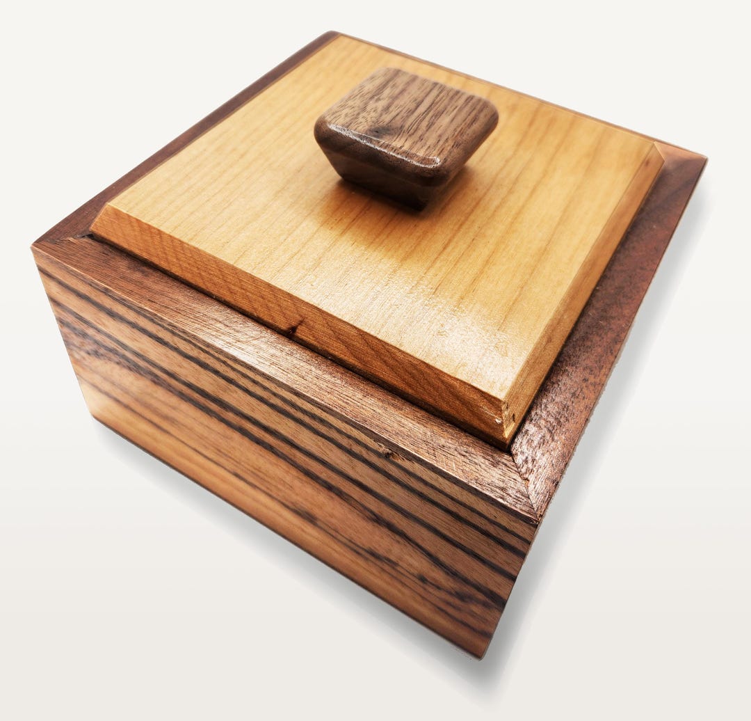 Handmade Zebrawood Keepsake Box: Black Walnut & Alder Jewelry Storage ...