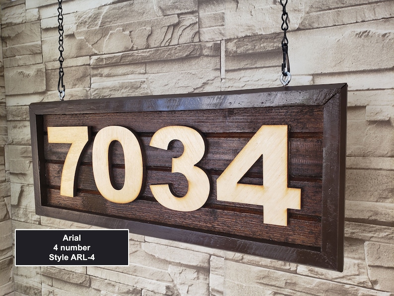 Personalized Custom House Address Sign - Hanging Wood Sign for Garage ...