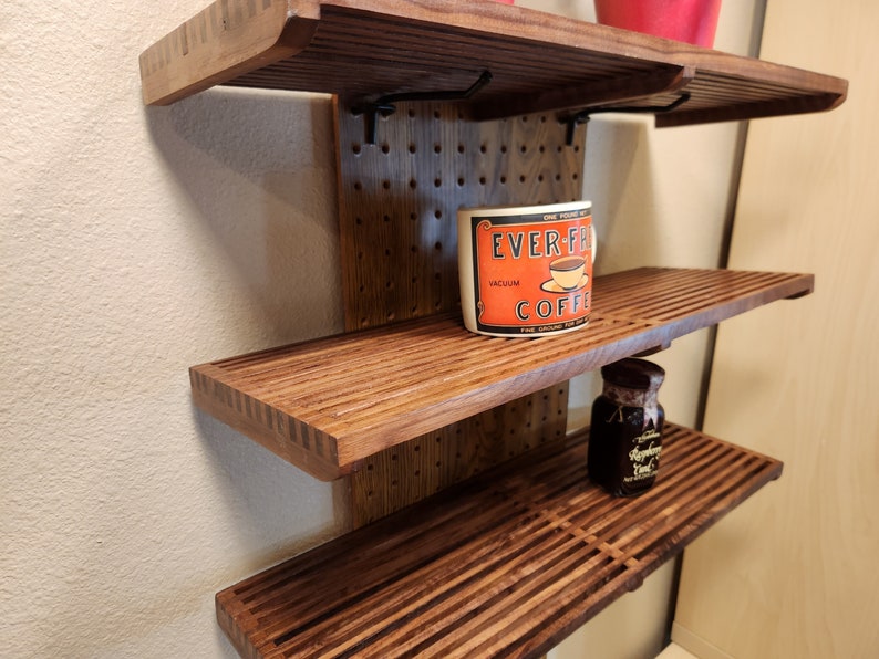 Black Walnut Open Slat Shelf: Custom Hardwood Wall Decor - Made to ...