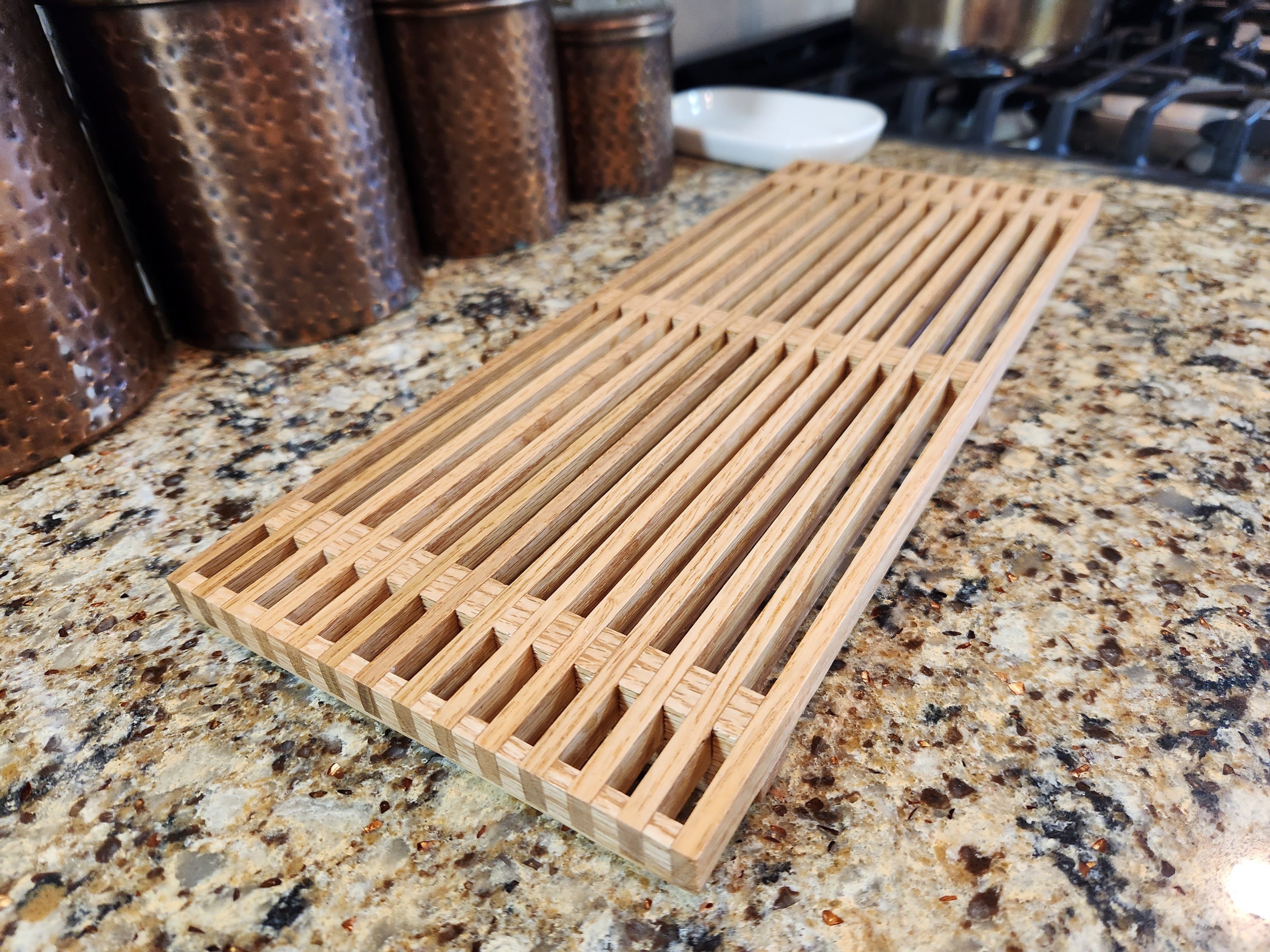 Red Oak Hardwood Trivet: Heat & Water Resistant Kitchen Centerpiece - Etsy