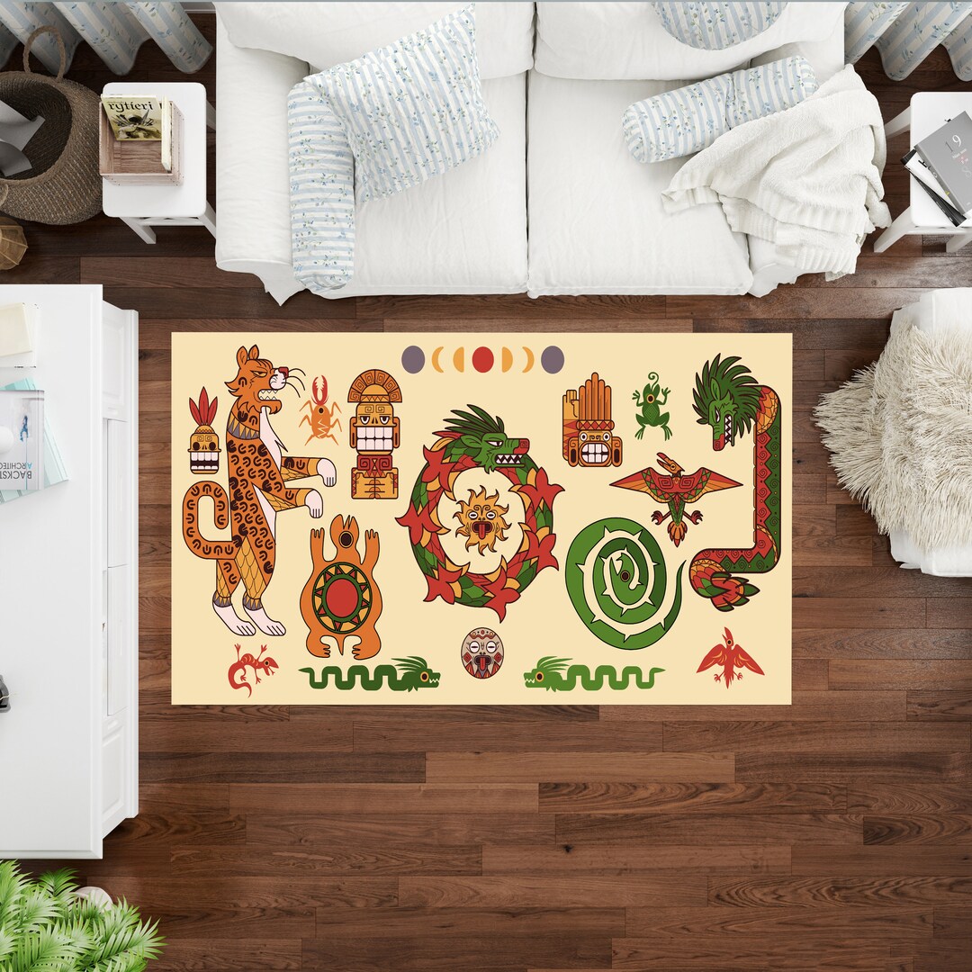 Aztec Gifts Mayan Aztec Art Aztec Art Rug Popular Rug Non - Etsy
