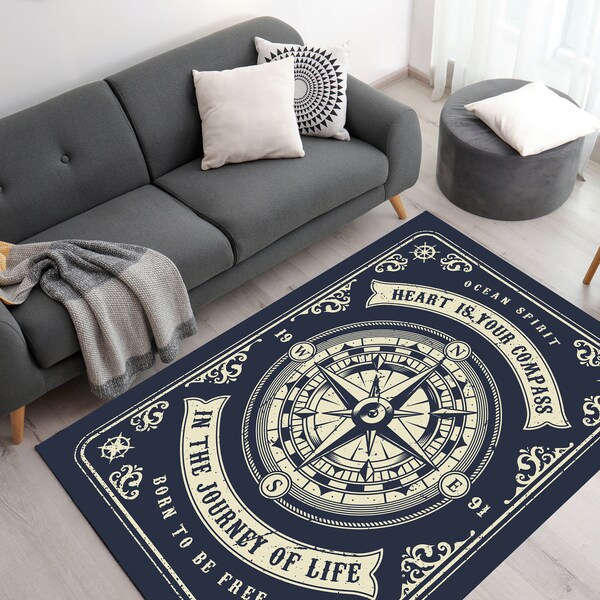 Compass Design Rug - Etsy