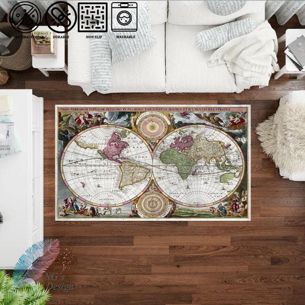 World Map Rug - Etsy