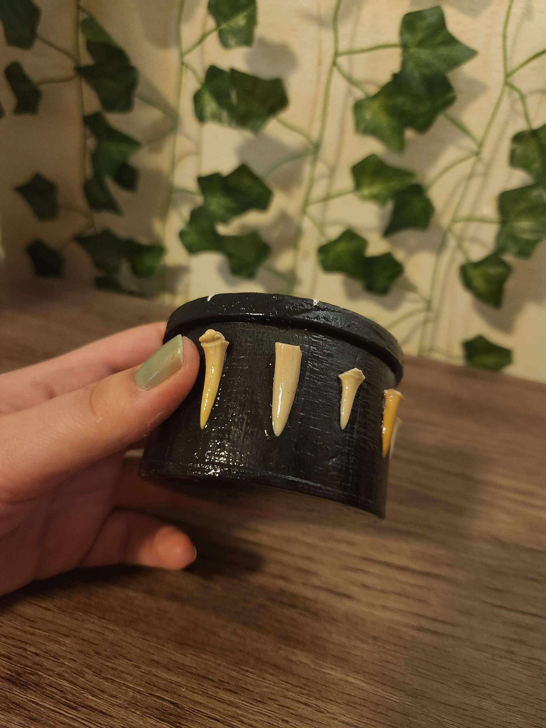Black Gothic Shark Teeth Trinket Box with Detachable Lid - Etsy