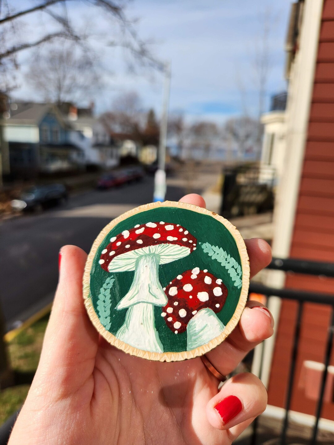 Hand-painted Wooden Circle Magnets - Etsy