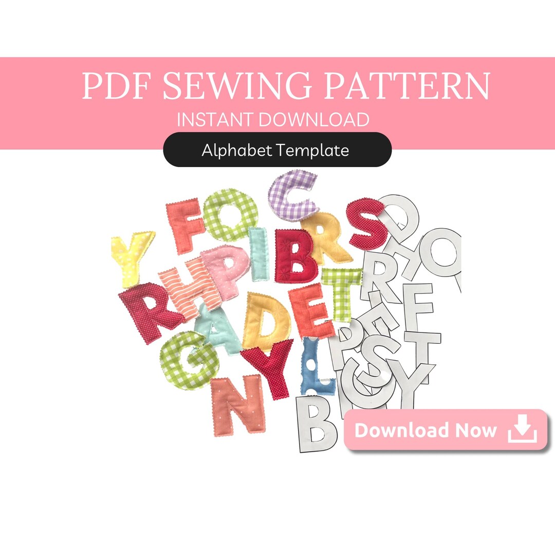 Fabric Alphabet Letter & Number Pattern PDF | Uppercase Letters Sewing ...