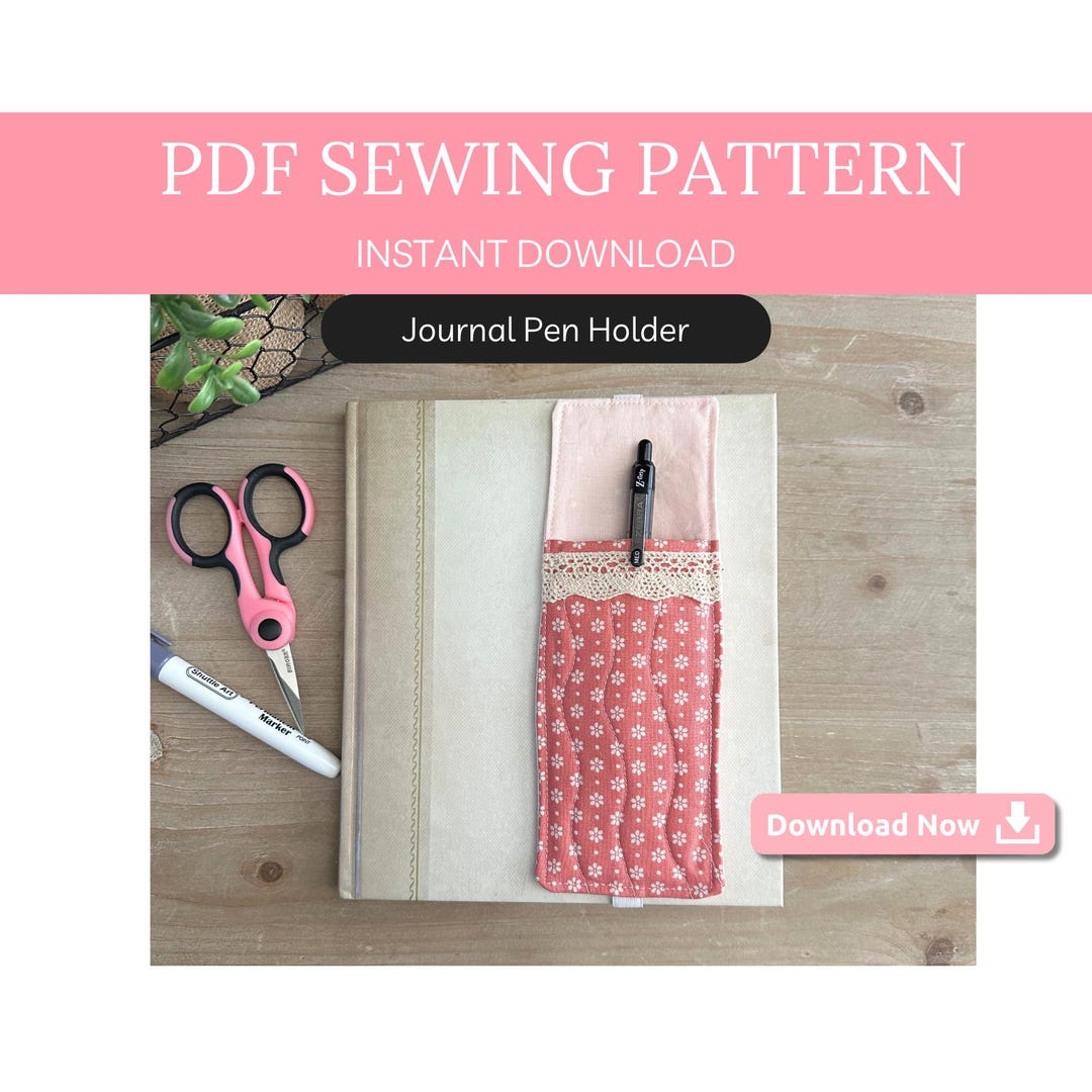 Sewing Pattern for Fabric Pen Holder Bookmark – Perfect for Notebooks ...
