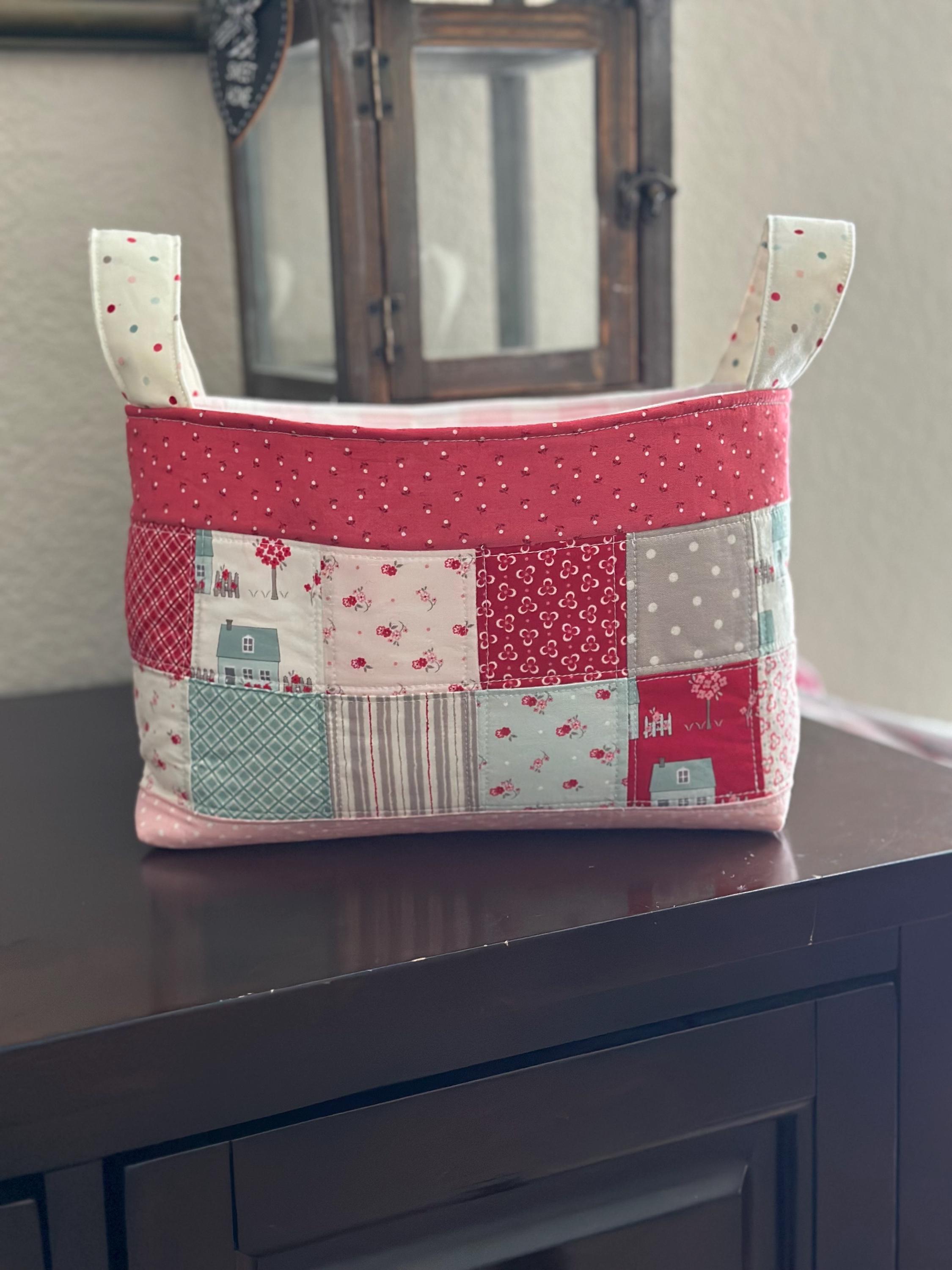 Quilted Fabric Storage Basket – Beginner-friendly Pattern, Charm Pack ...