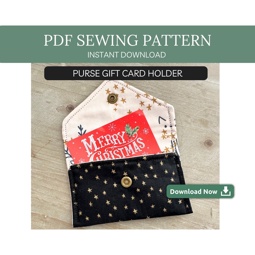 Fabric Gift Card Holder Sewing Pattern-easy Coin Purse Template - DIY ...