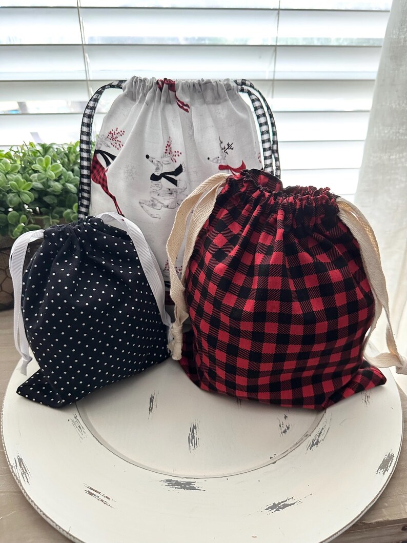 Drawstring Gift Bag Sewing Pattern PDF – 3 Sizes – DIY Reusable Fabric ...