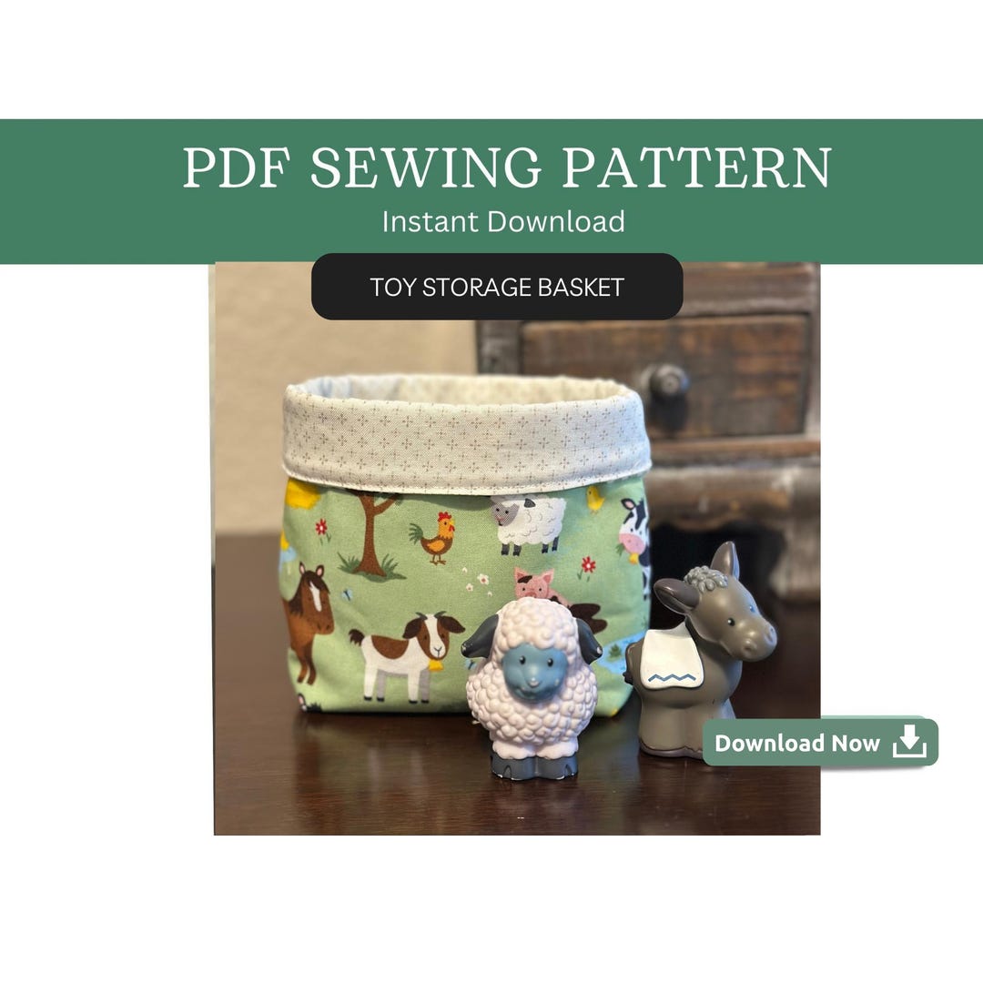 Fabric Basket Sewing Pattern PDF With Instructions | Cloth Basket ...