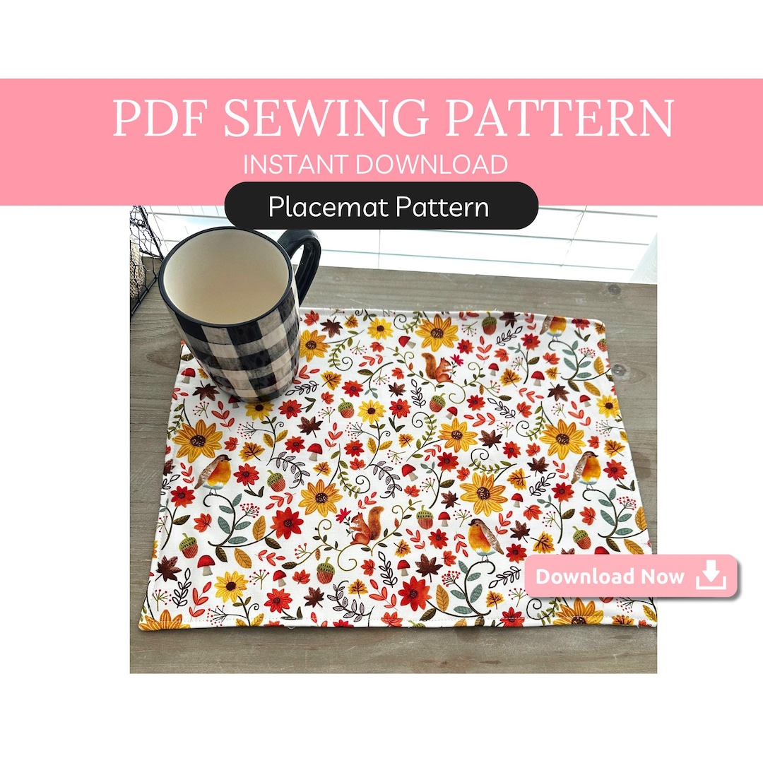 Beginner Placemat Sewing Pattern PDF | Easy Quilted Placemat Tutorial ...