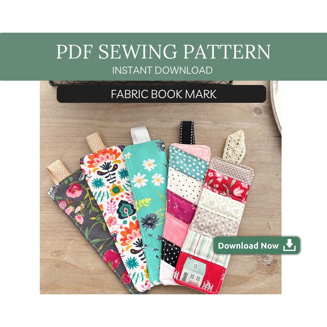 Fabric Bookmark Sewing Pattern PDF Beginner Friendly | Fabric Bookmark ...