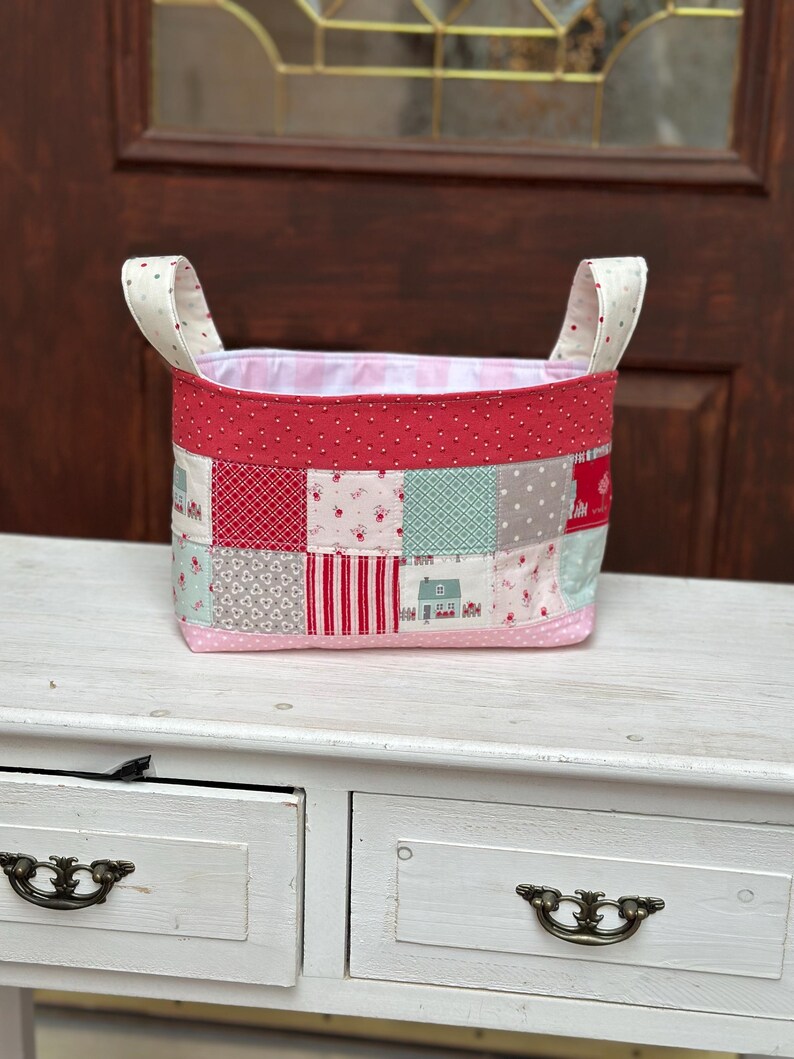 Quilted Fabric Storage Basket – Beginner-friendly Pattern, Charm Pack ...
