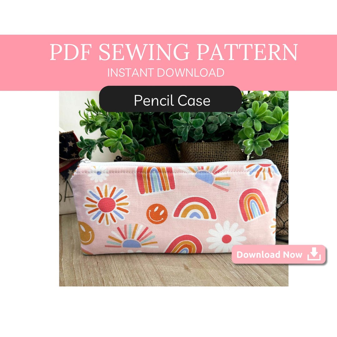 Pencil Case Pattern Sewing PDF | Easy Pencil Bag Pattern With Zipper ...