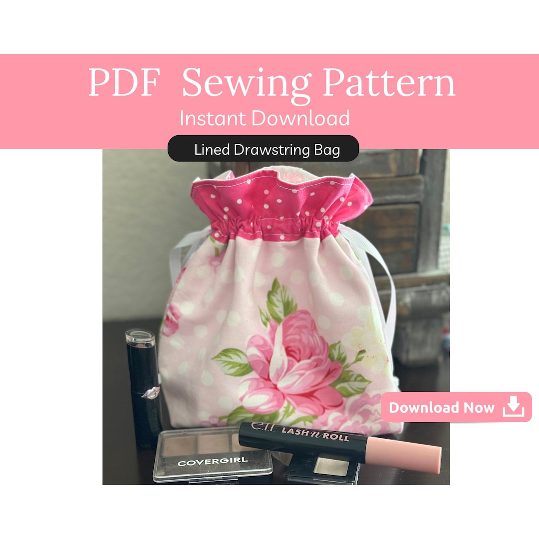 Drawstring Bag Sewing Pattern PDF | Beginner Friendly Bag Sewing ...