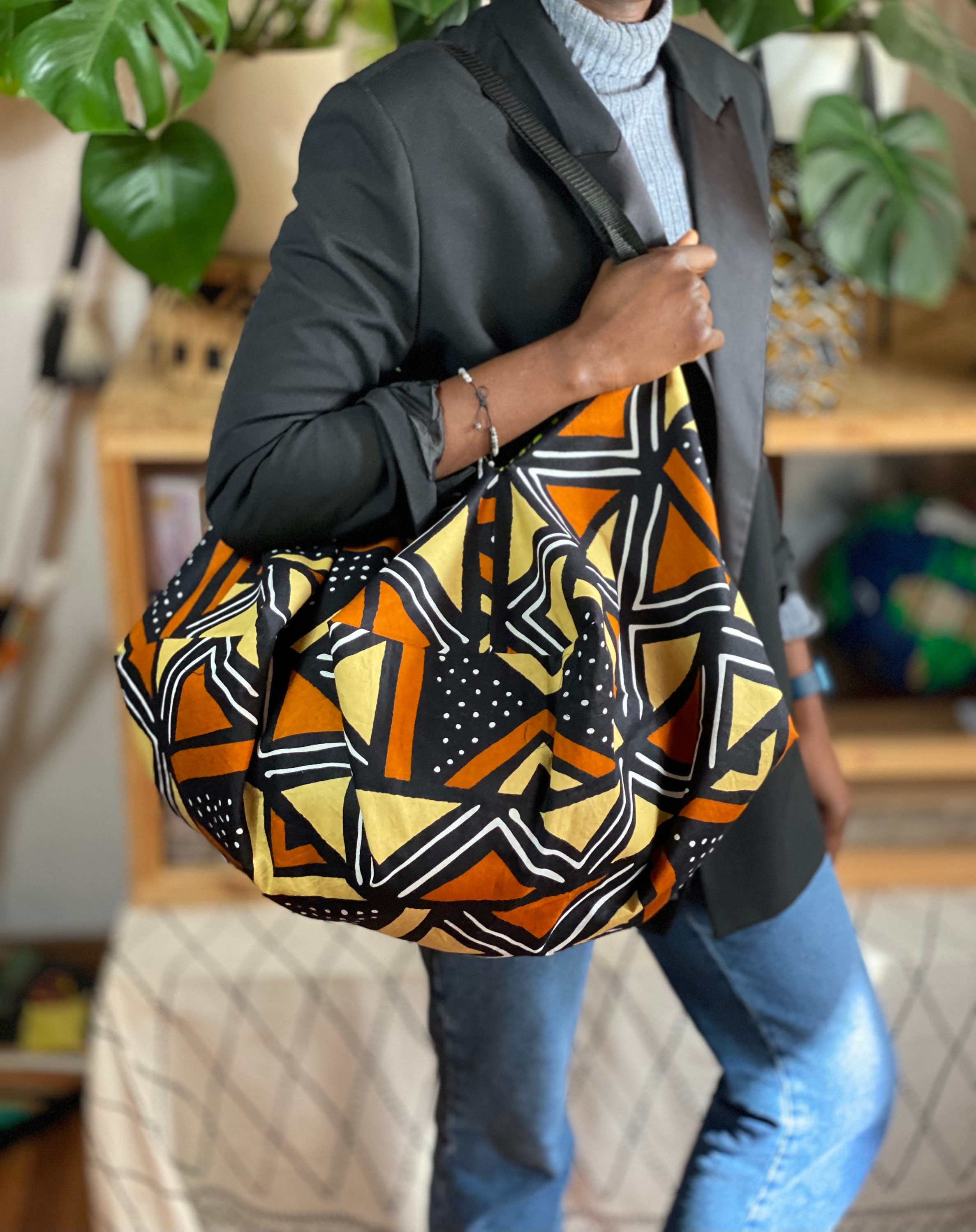 Japanese Origami Bag in Wax, Ankara Origami Tote Bag, Japanese, Origami ...