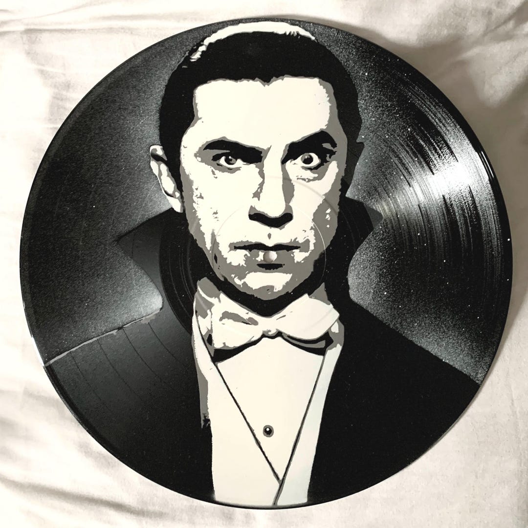 Hand-painted Dracula 12" Vinyl Record Art: Horror Movie Decor - Etsy
