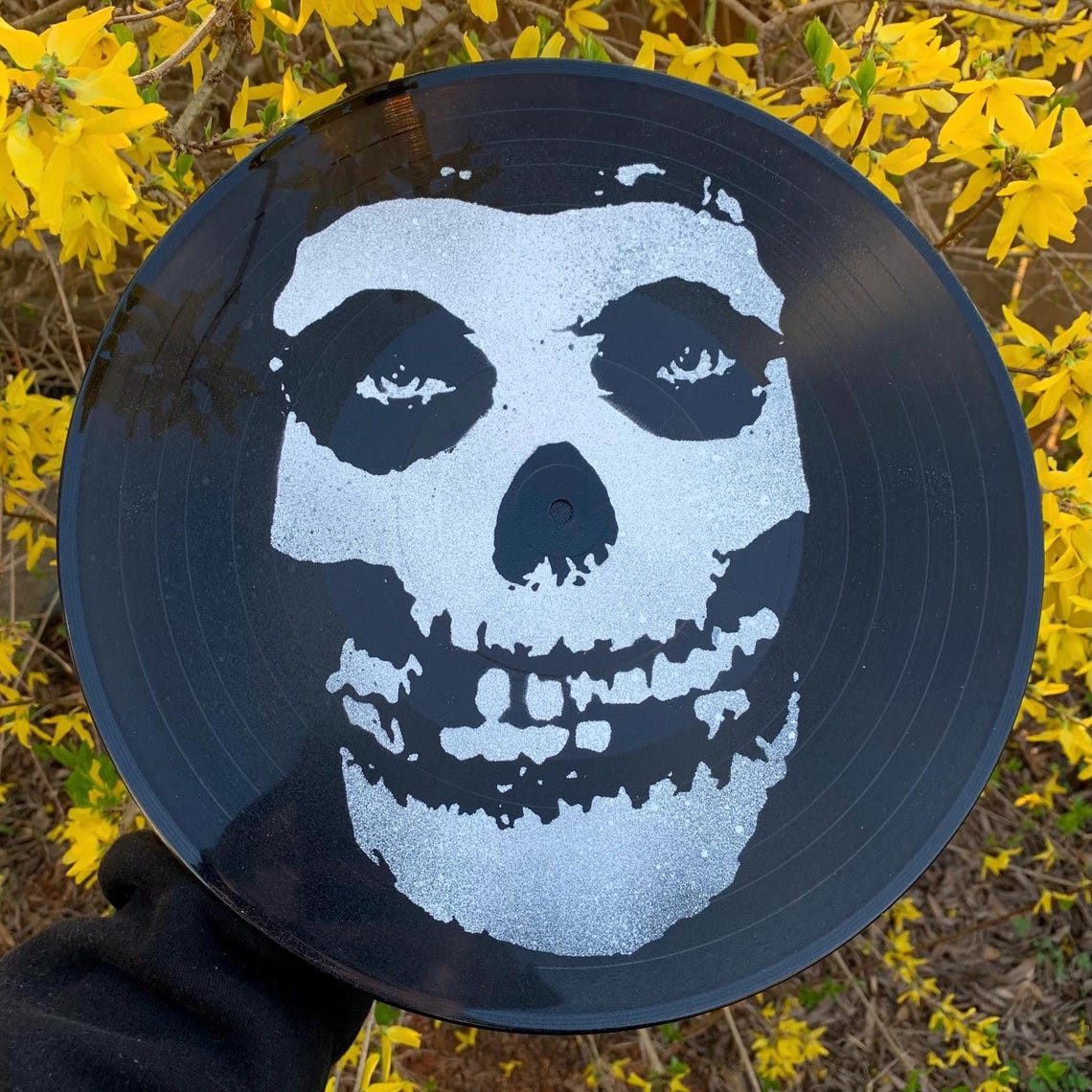 Hand-painted Misfits 12" Vinyl Record Art - Etsy