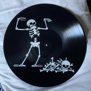 Skeleton Dance Painted on a 12" Vinyl Record / LP Art / Silly Symphony ...