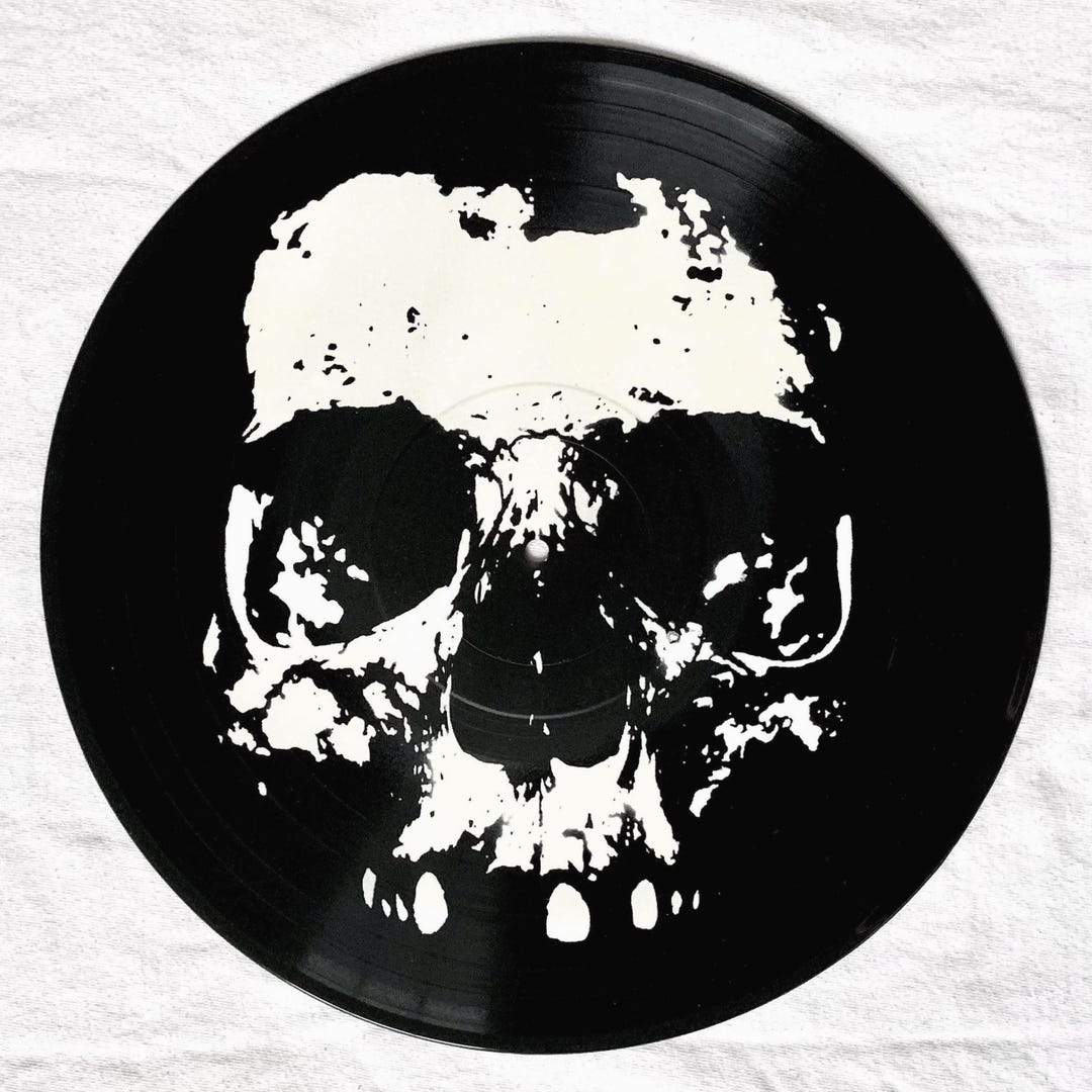 Skull Hand-painted 12" Vinyl Record Art / LP / Anatomy / Handmade ...