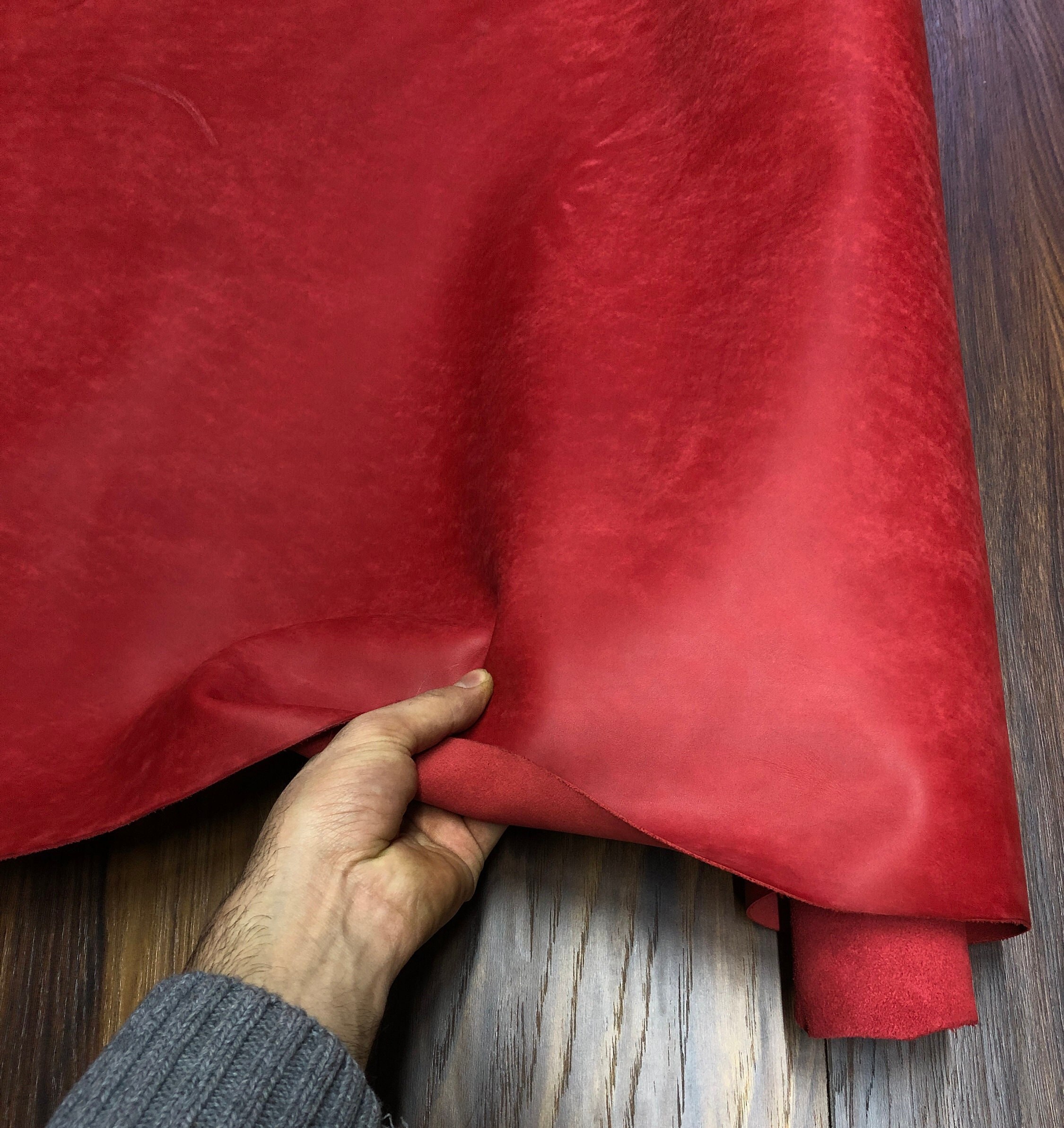 Red Maya Leather 1.4-1.6 Mm Leather Effect Leather Supply - Etsy