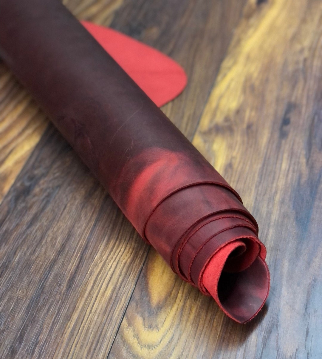 Red 1.8-2 Mm Crazy Horse Calf Leather, Effect Leather, Supply for ...