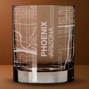 Your City Map Rocks Glass | Your City | Town Personalized | Etched ...