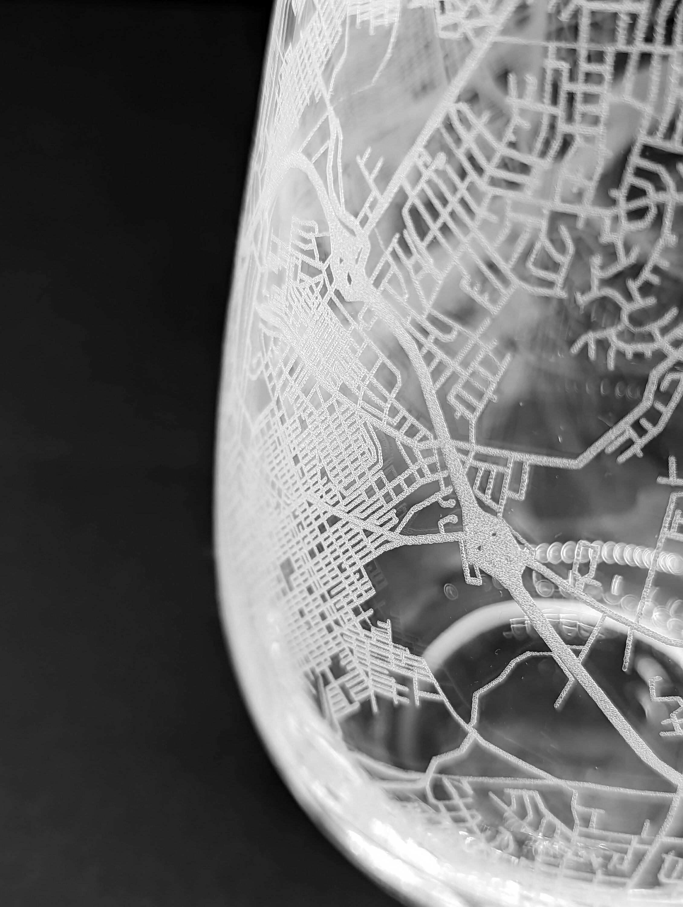 Your City Map Stemless Engraved Wine Glass (15oz) | Town Personalized ...