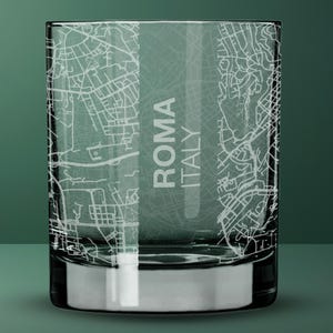 Your City Map Rocks Glass | Your City | Town Personalized | Etched ...