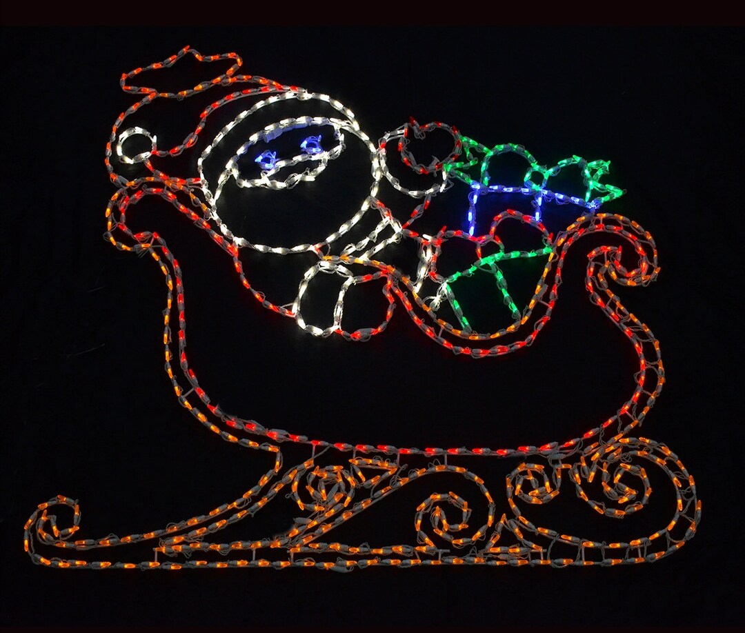 Christmas Outdoor Decorations LED Santa Claus in Sleigh Yard Art ...
