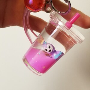 Pink Liquid Keychains, Kawaii Boba Babies, Cute Keychain Bag Charms ...