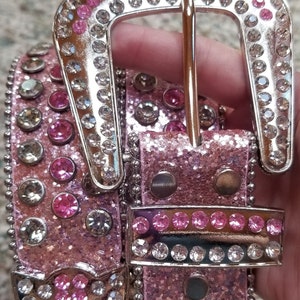 Pink Western Rhinestone Belts Glitter Women's Girls Cowgirl Rodeo Party ...