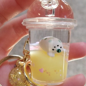 Kawaii Keychains Whale Penguin Seal Turtle Green Purple Blue Liquid ...