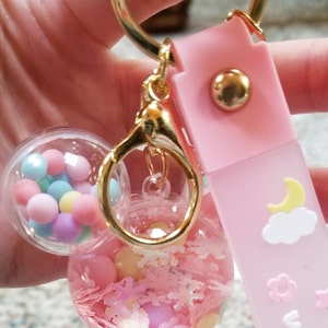 Kawaii Keychains Whale Penguin Seal Turtle Green Purple Blue Liquid ...