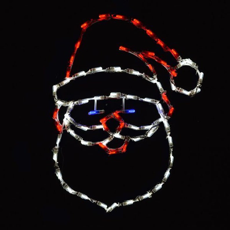 Christmas Outdoor Decoration Santa Claus Face LED Yard Window Art ...