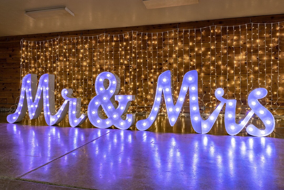Wedding Decorations Led Lighted RGB Color Changing Marquee Signs ...