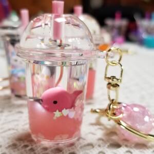 Pink Liquid Keychains Kawaii Boba Babies Cute Keychain Bag - Etsy