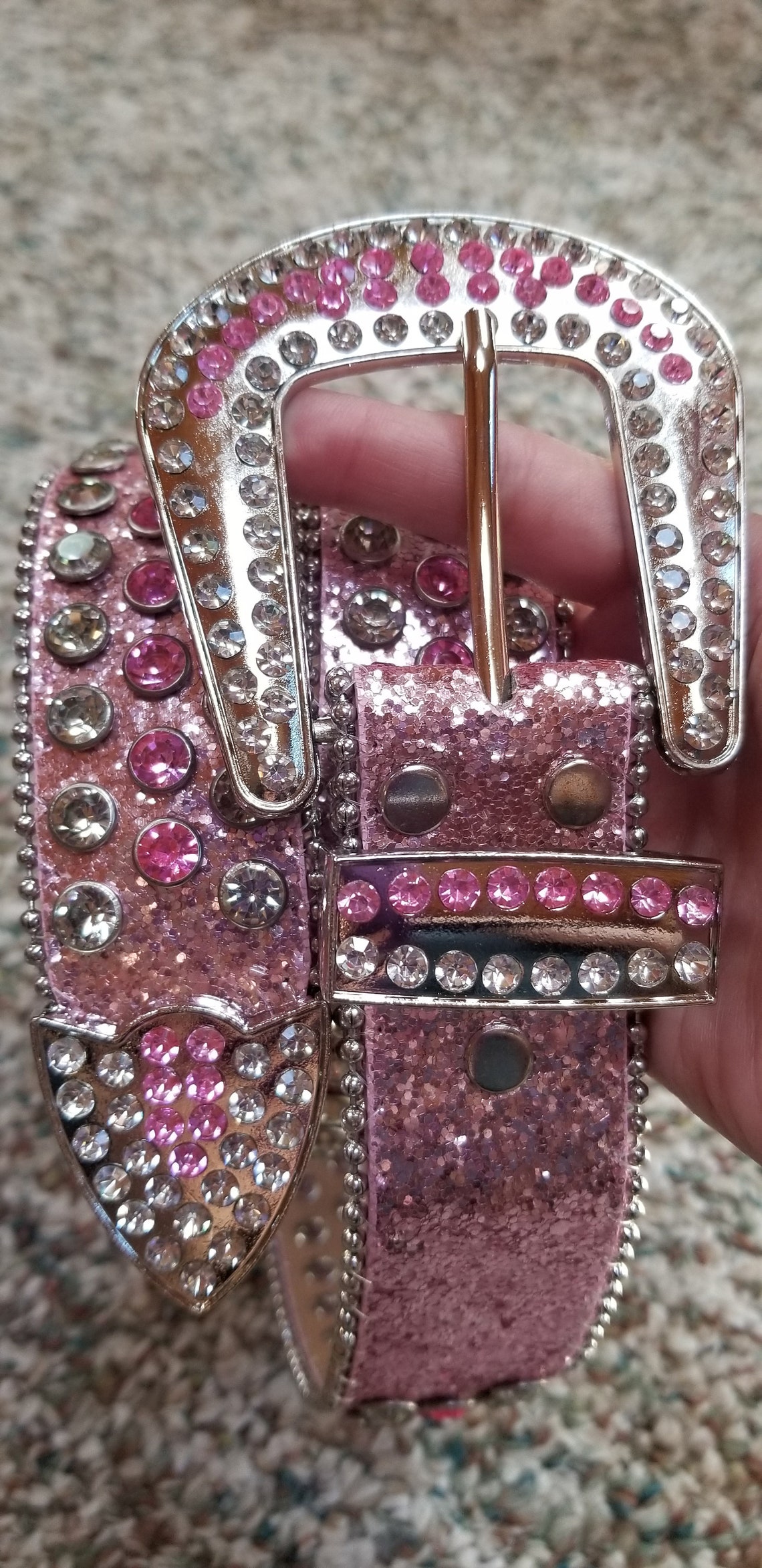 Pink Western Rhinestone Belts Glitter Women's Girls - Etsy